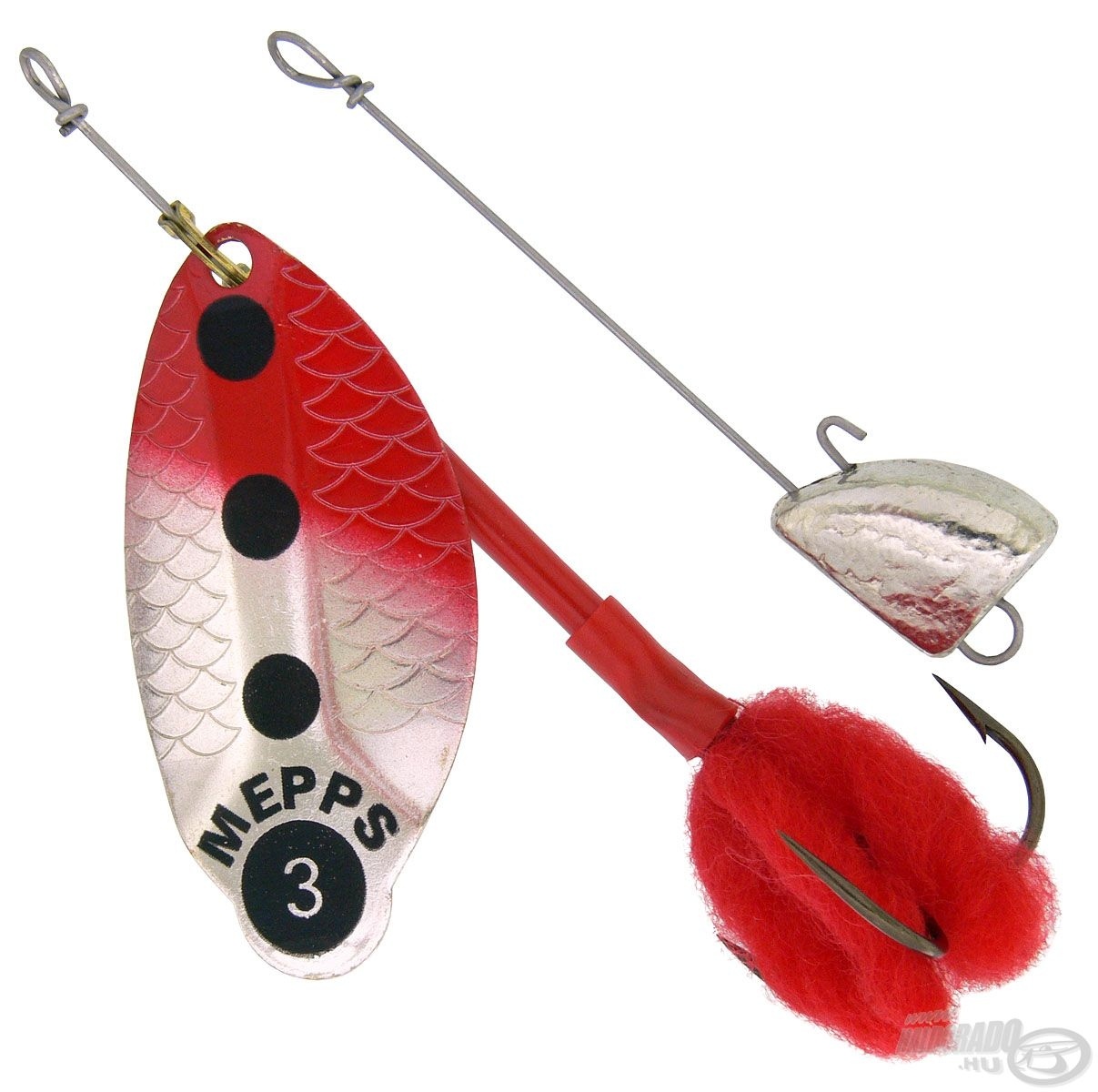 Mepps Lusox Fluo 3 - Ezüst-piros | Haldorádó Webáruház